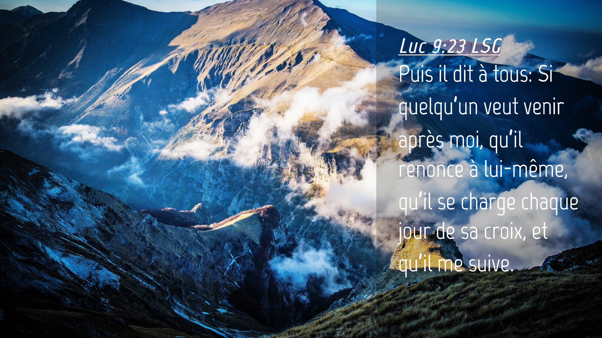 Lectures du jour : "Celui qui veut marcher à ma suite, qu’il renonce à ...