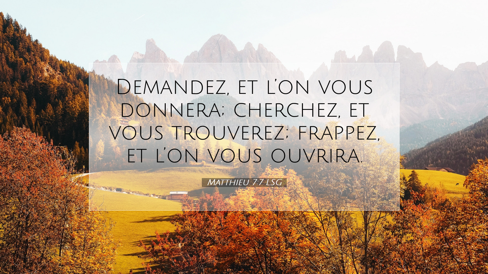 Lectures du jour : « Demandez, on vous donnera ; cherchez, vous ...