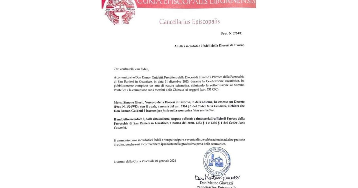 Un curé ialien, Don Ramon Guidetti, déclare dans l'homélie du 31 ...